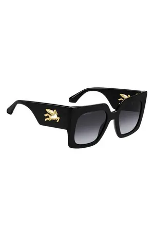 Etro 53mm Gradient Square Sunglasses - Black/ Dark Grey Sf