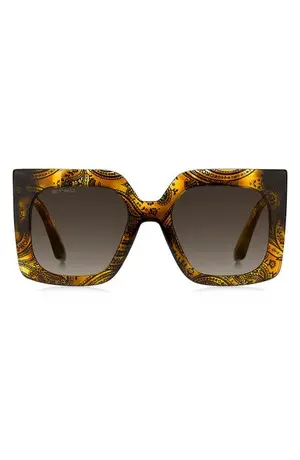 Etro 53mm Gradient Square Sunglasses Havana Pattern/ Brown Sf
