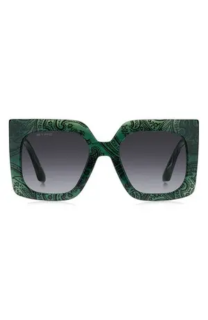 Etro 53mm Gradient Square Sunglasses Marble Green/ Dark Grey Sf