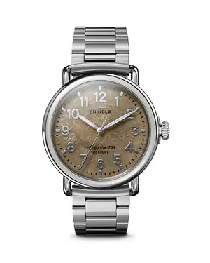 Shinola Runwell Watch, 41mm Brown/silver