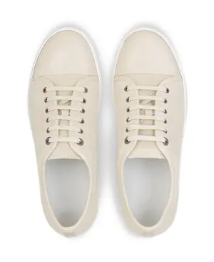 LANVIN Dbb1 Leather And Suede Sneakers - Vanilla