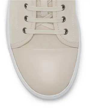 LANVIN Dbb1 Leather And Suede Sneakers - Vanilla