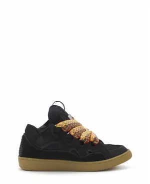 LANVIN Leather Curb Sneakers - Black
