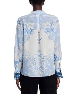 Kobi Halperin Eloise Silk Blouse - Sky Blue Multi