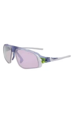 Nike 72mm Rectangular Sunglasses - Matte Ashen Slate/ Course