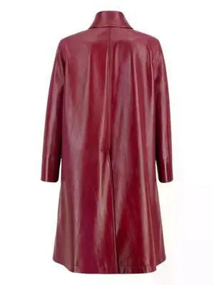 Gucci Leather Double-breasted Trench Coat - Red