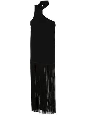 TALLER MARMO Atlanta Fringe Detail Dress - Black