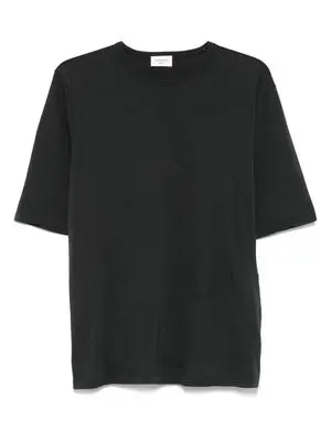 Saint Laurent Logo Cotton T Shirt - Black