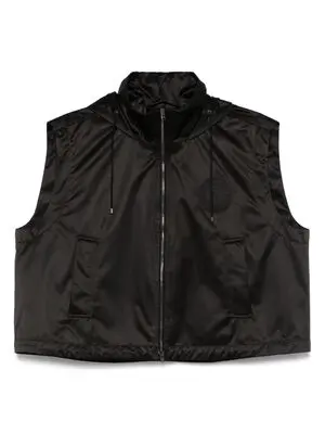Fendi Hooded Zipped Vest - Black