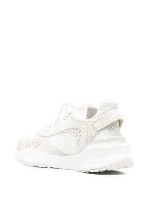 Fendi Flow Leather Sneakers - White
