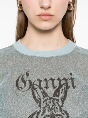 GANNI Crewneck Top - Clear Blue