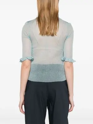 GANNI Crewneck Top - Clear Blue