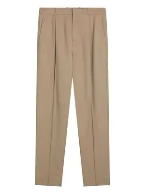Saint Laurent Wool Carrot-fit Trousers - Beige