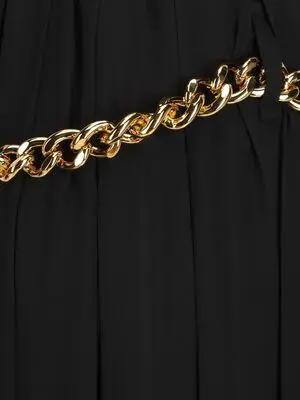Balenciaga Chain-embellished Pleated Skirt - Black