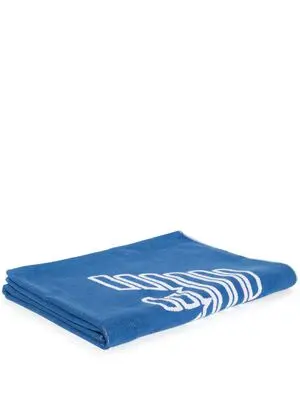Emporio Armani Logo Cotton Beach Towel - Blue