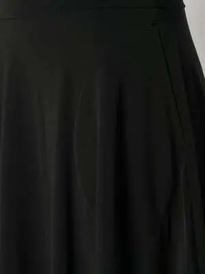 Norma Kamali Flared Jersey Midi Skirt - Black