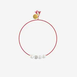 SORBET ISLAND Shell Bracelet With Glass Pearls - Red