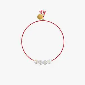 SORBET ISLAND Shell Bracelet With Glass Pearls - Red