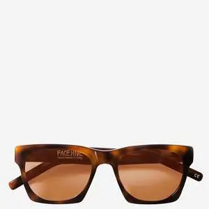 FACE.HIDE Logo Rectangular Sunglasses - Brown