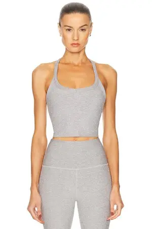 Beyond Yoga Spacedye On The Up Cropped Tank Top - Silver Mist