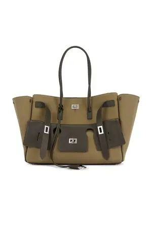 Balenciaga Bel Air Canvas Medium Carry Bag - Khaki