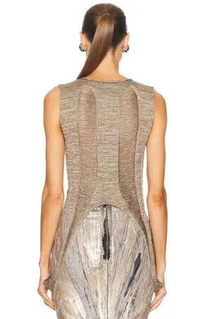 Rick Owens Tanja Metallic Knit Top