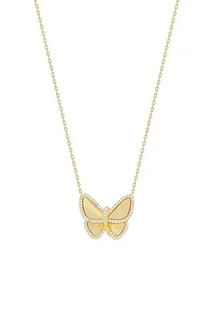 Bony Levy Icon Pavé Diamond Butterfly Pendant Necklace - 18k Yellow Gold