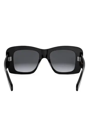 Celine Geometric Sunglasses - Shiny Black / Gradient Smoke