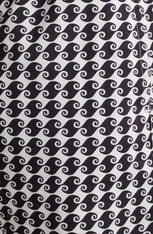 BOARDIES Printed Swim Trunks - Black/ Cream