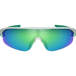 Nike Flyfree 72mm Shield Sunglasses - Matte Light Silver / Green