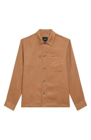 Theory Irving Boxy Linen Button-up Shirt