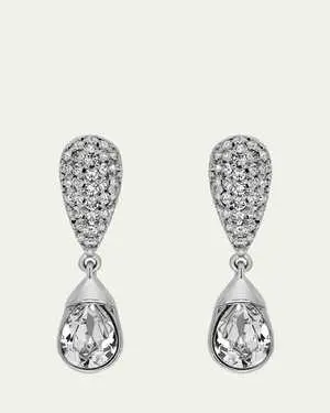 Oscar De La Renta Pave Drop Earrings - Yg/crystal