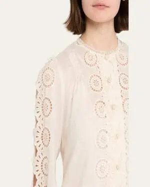Zimmermann Lucky Embroidered Blouse - Ivory