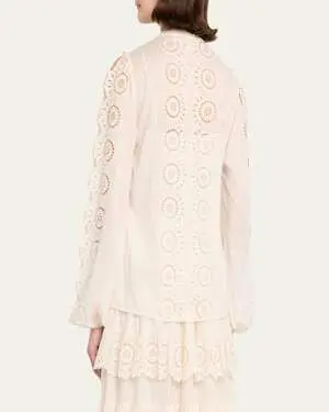Zimmermann Lucky Embroidered Blouse - Ivory