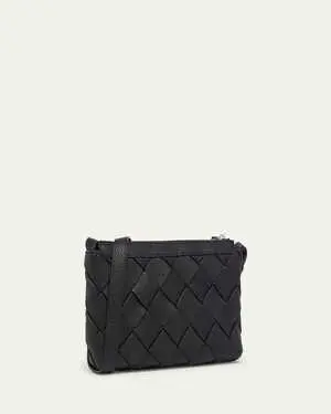 Bottega Veneta Diago Zip Intreccio Messenger Bag - Nero