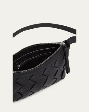 Bottega Veneta Diago Zip Intreccio Messenger Bag - Nero