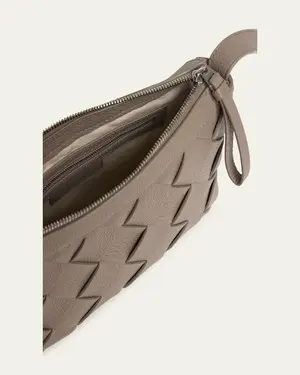 Bottega Veneta Diago Zip Intreccio Messenger Bag - Nero