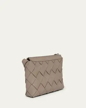 Bottega Veneta Diago Zip Intreccio Messenger Bag - Nero