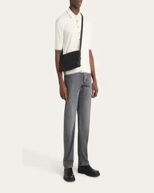 Bottega Veneta Diago Zip Intreccio Messenger Bag - Nero