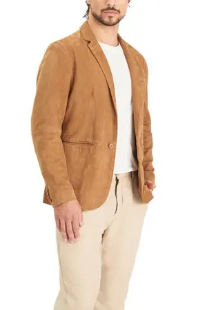 VELEZ Semi Fitted Niger Suede Blazer - Honey