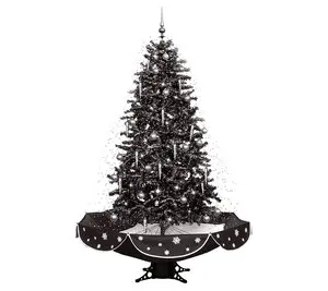 CHRISTMAS TIME 75' Musical Snowy Indoor Holiday Decor Tree - One-color