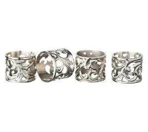 GODINGER 20th Century Silver Baroque Napkin Ring Set - One-color