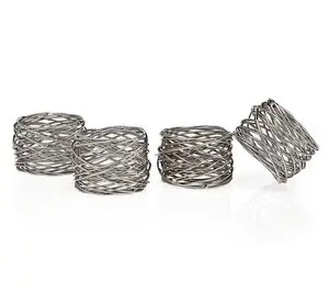 GODINGER Round Mesh Napkin Ring Set - One-color