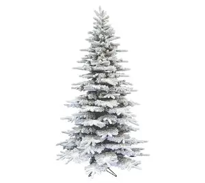 FRASER HILL FARM 6.5-ft. Flocked Pine Valley Ch Ristmas Tree - One-color