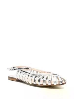 ANNA F. Metallic Ballerina Flats - Silver
