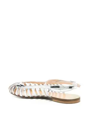 ANNA F. Metallic Ballerina Flats - Silver