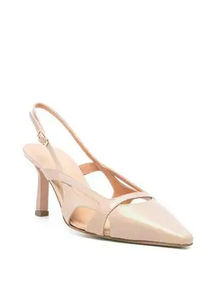 JULIE DEE 80mm Leather Slingback Pumps