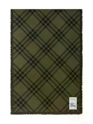 Burberry Checked Scarf - Green