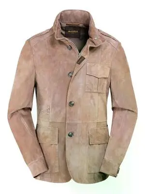 MOORER Leather Jacket - Neutrals
