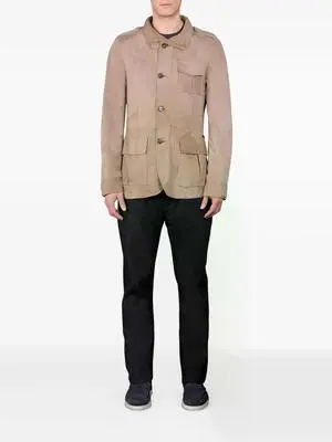 MOORER Leather Jacket - Neutrals